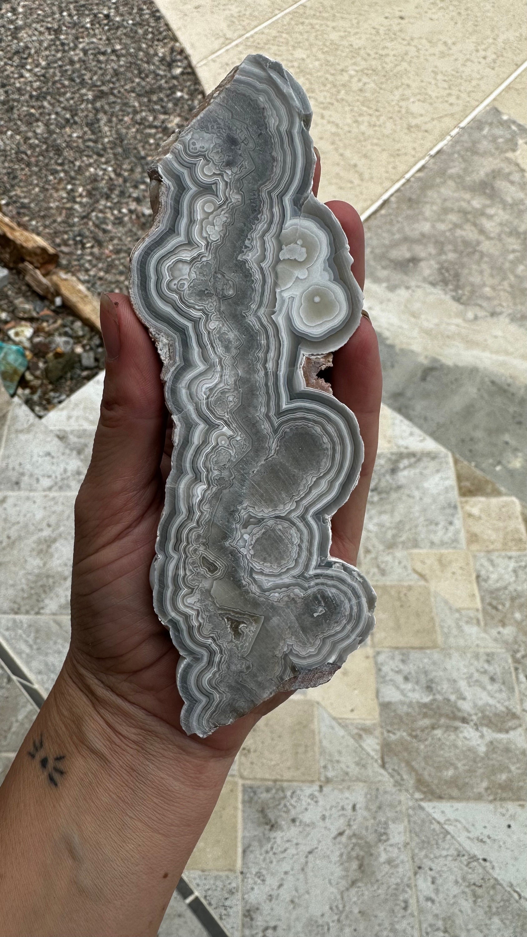 Banded Bubble Lace Agate Slabs Unfinished, Mineral, Rock, Crystal Vugs ...