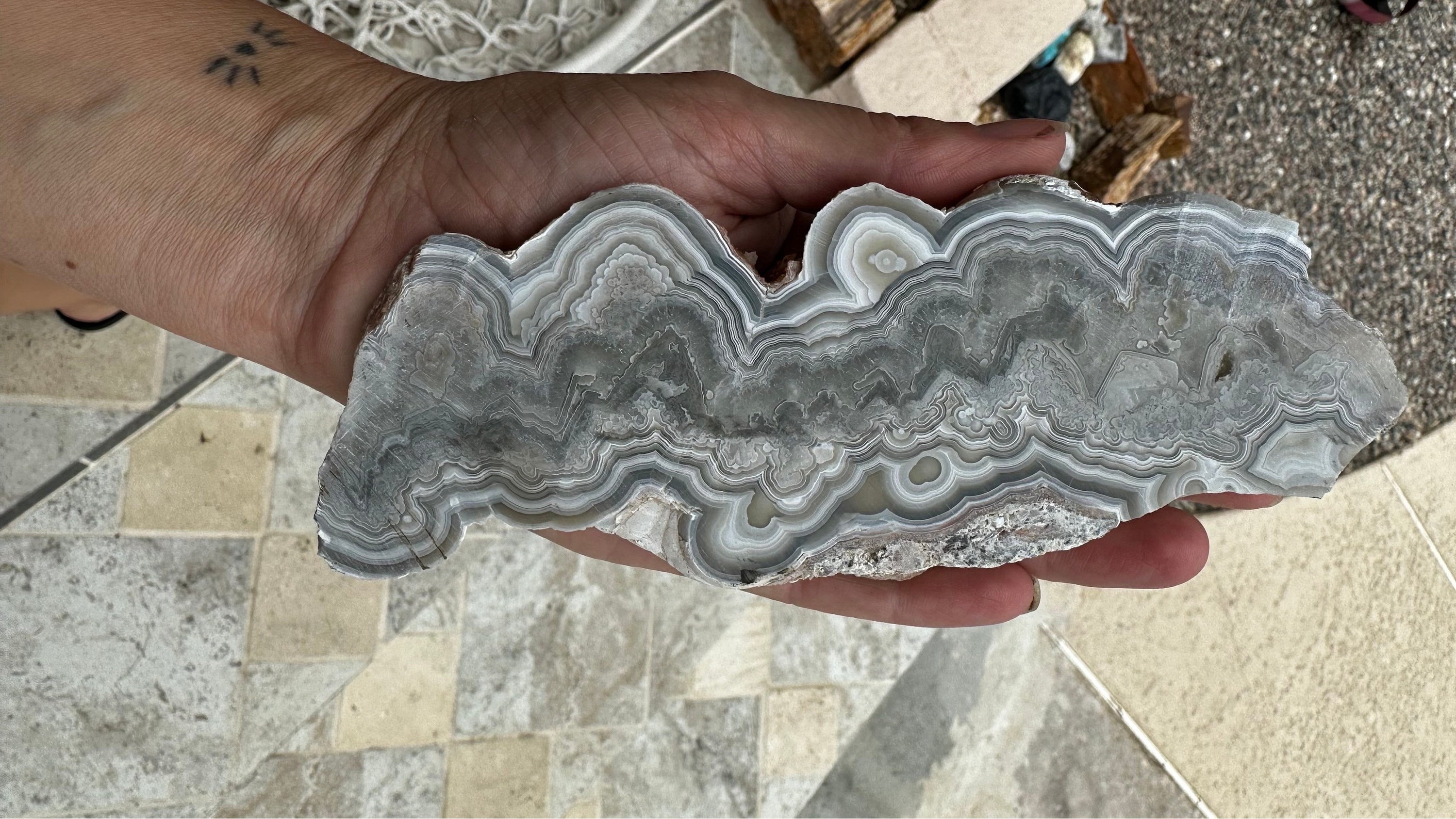 Banded Bubble Lace Agate Slabs Unfinished, Mineral, Rock, Crystal Vugs ...