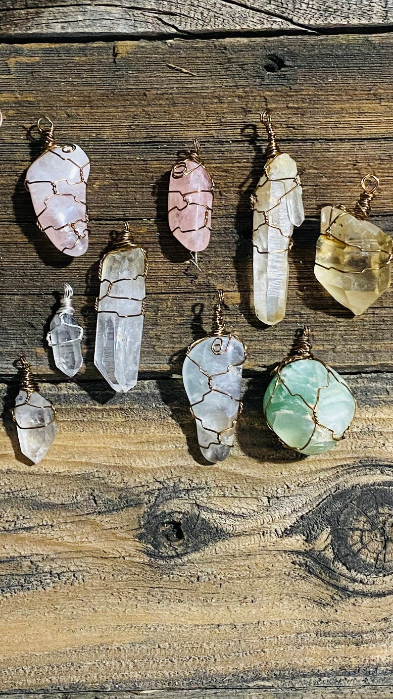 Wire Wrapped Crystals. Jewelry Pendent Gifts Healing - Etsy