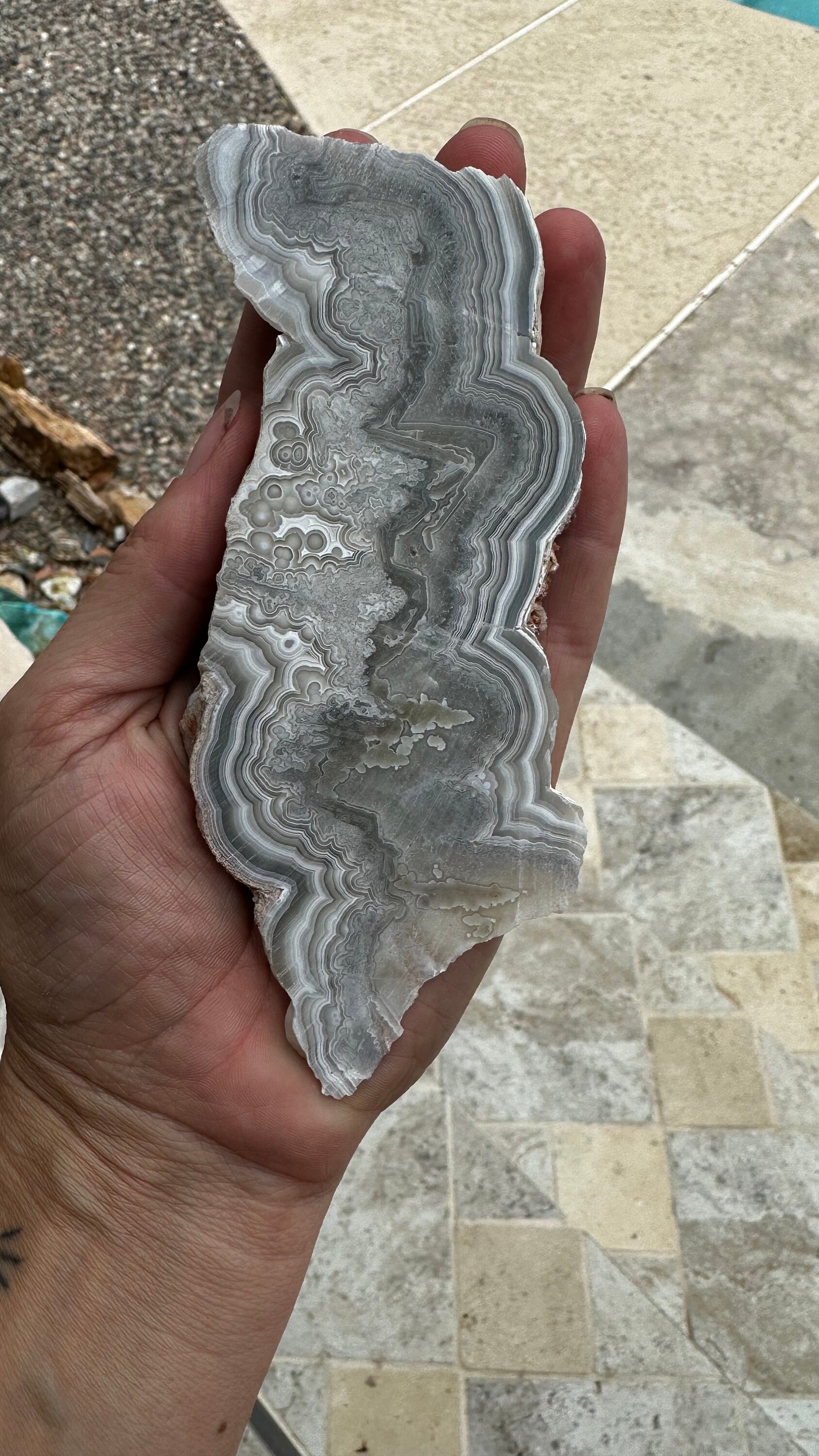Banded Bubble Lace Agate Slabs Unfinished, Mineral, Rock, Crystal Vugs ...