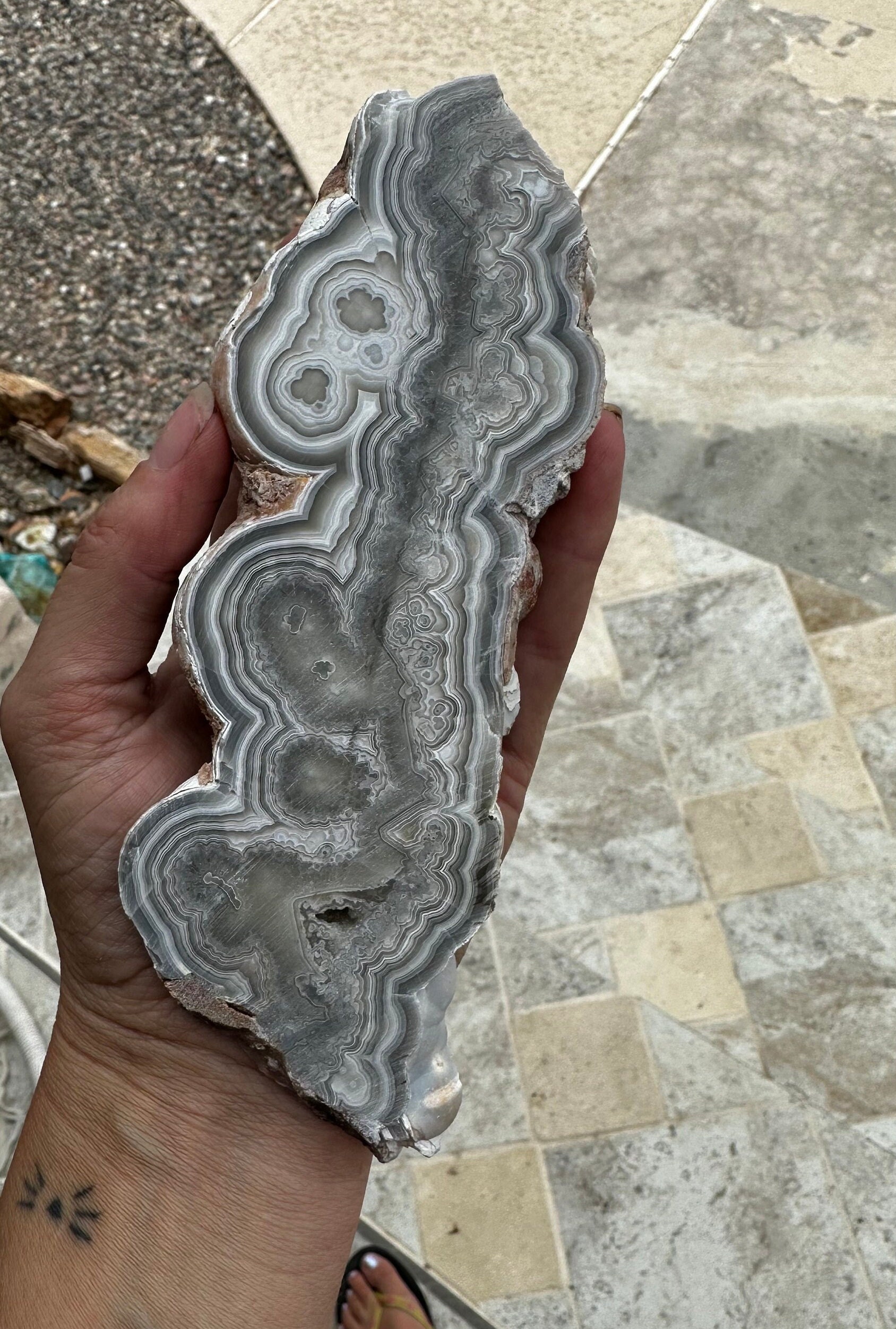 Banded Bubble Lace Agate Slabs Unfinished, Mineral, Rock, Crystal Vugs ...