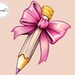 Pink Ribbon Pencil Clipart, Cute and Creative , PNG, Digital Download ...