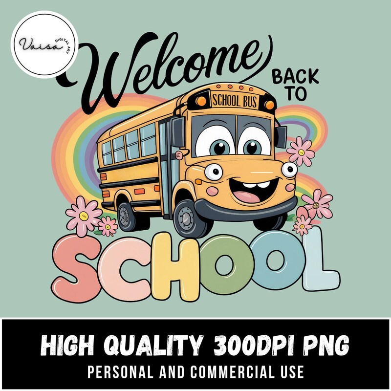 Cartoon School Bus Png - Etsy