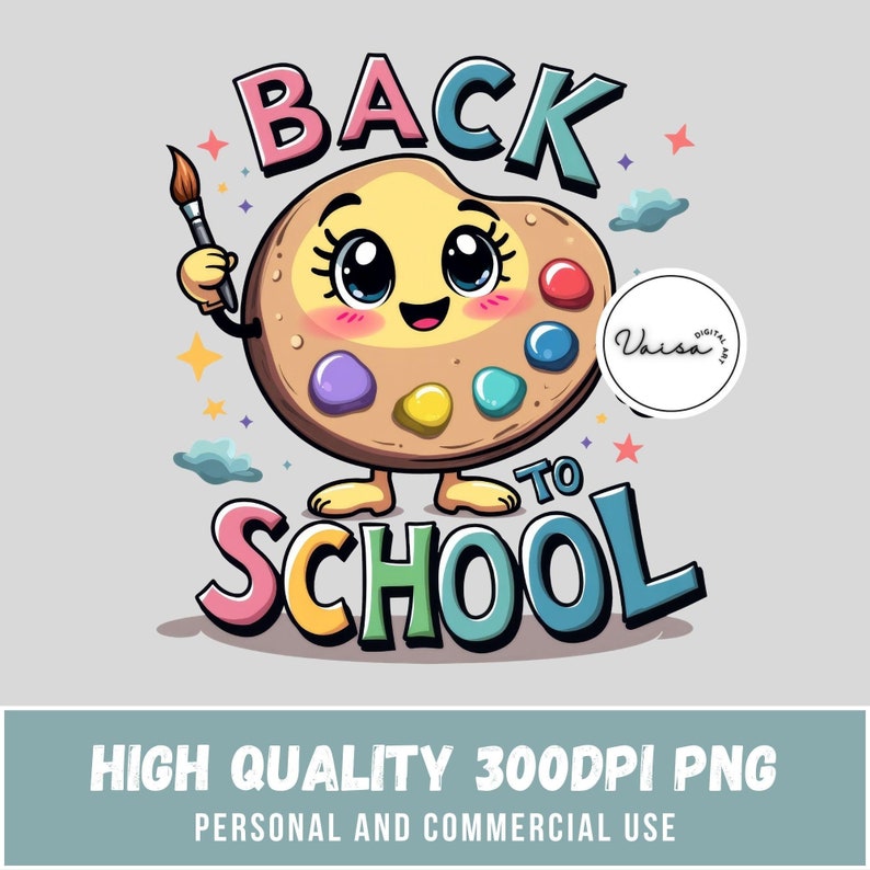 Back to School PNG, Cute Paint Palette Shirt Design, Teacher PNG, Kids ...