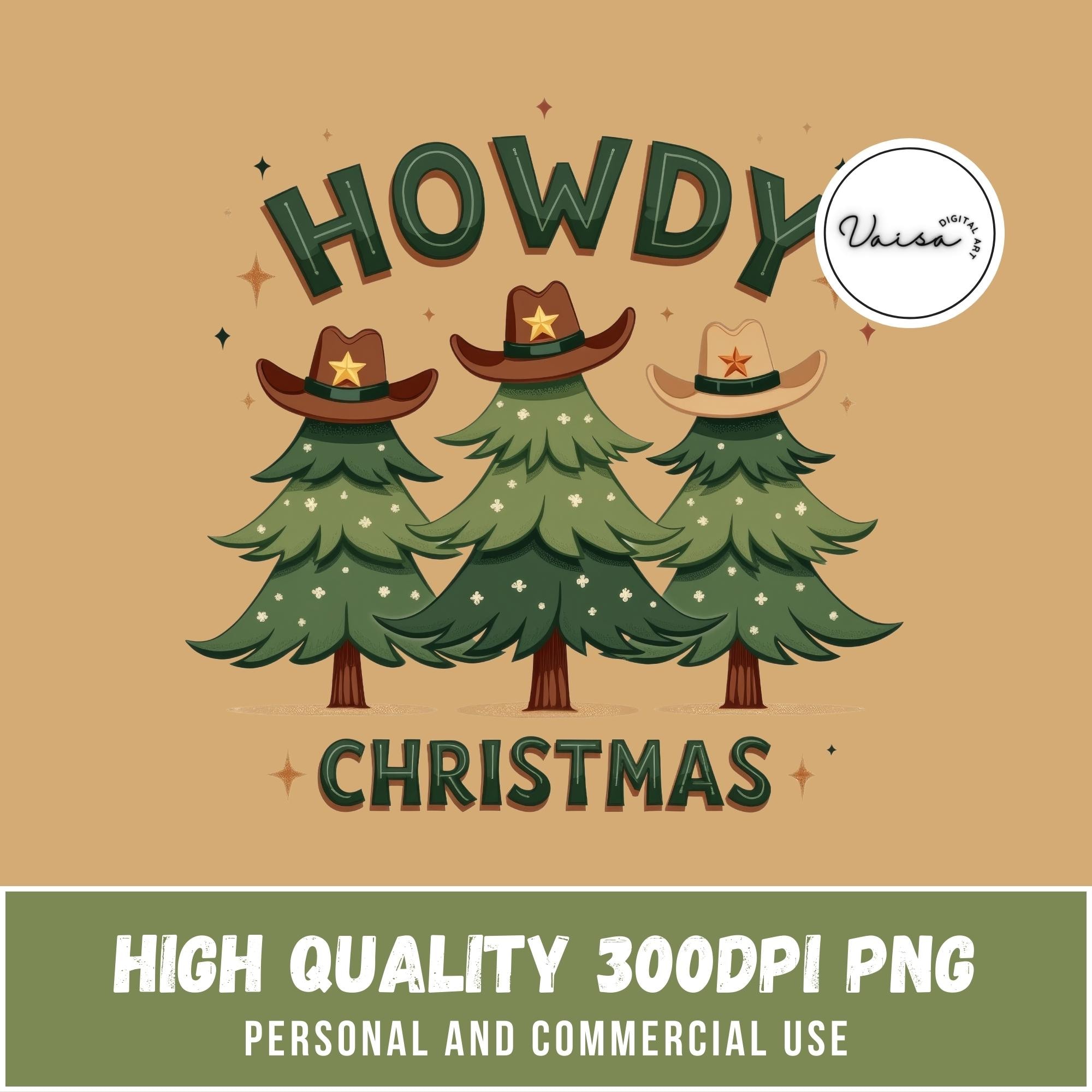 Retro Howdy Christmas Clipart, Western Holiday PNG , Howdy Christmas ...