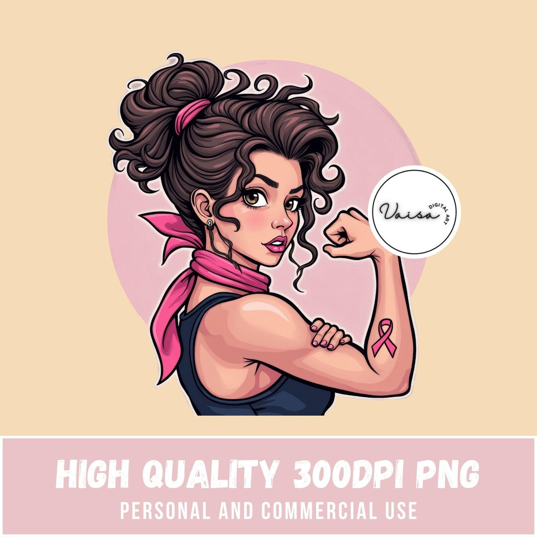 Breast Cancer Awareness Clipart, Empowering Woman, PNG, Digital ...