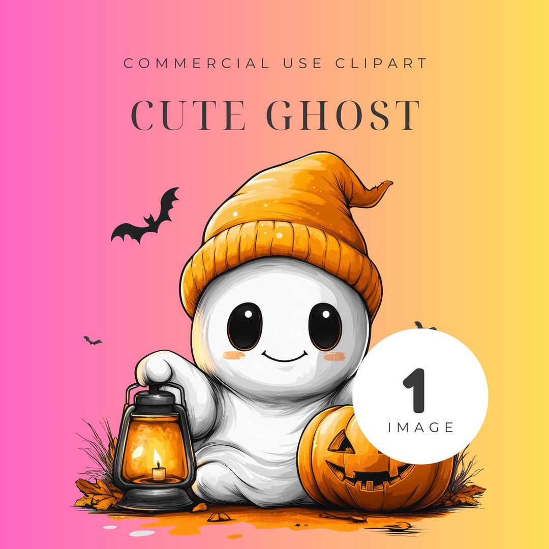 Halloween Ghost Clipart, Cute Ghost With Pumpkin, Halloween Clipart ...