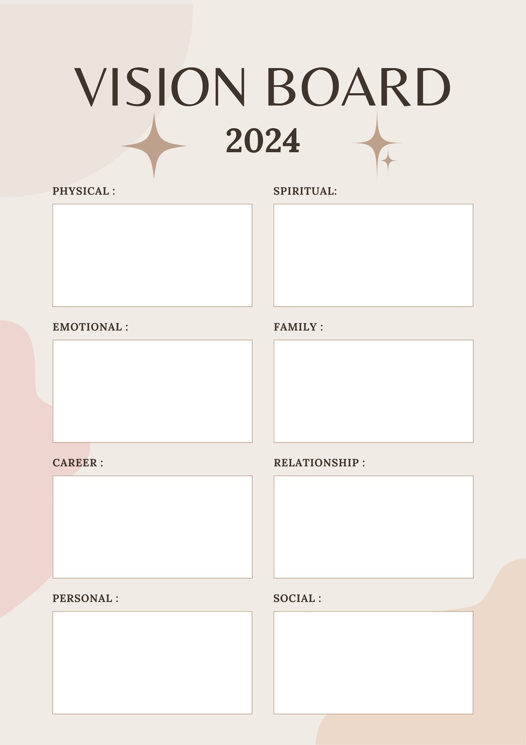 Vision Board Printable 2024 - Etsy Canada