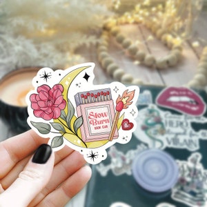 Slow Burn Book Club Vinyl Sticker for Book Lovers, Ipad, Kindle ...