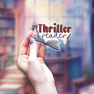 Thriller Reader Vinyl Sticker for True Crime Addicts and Thriller Book ...
