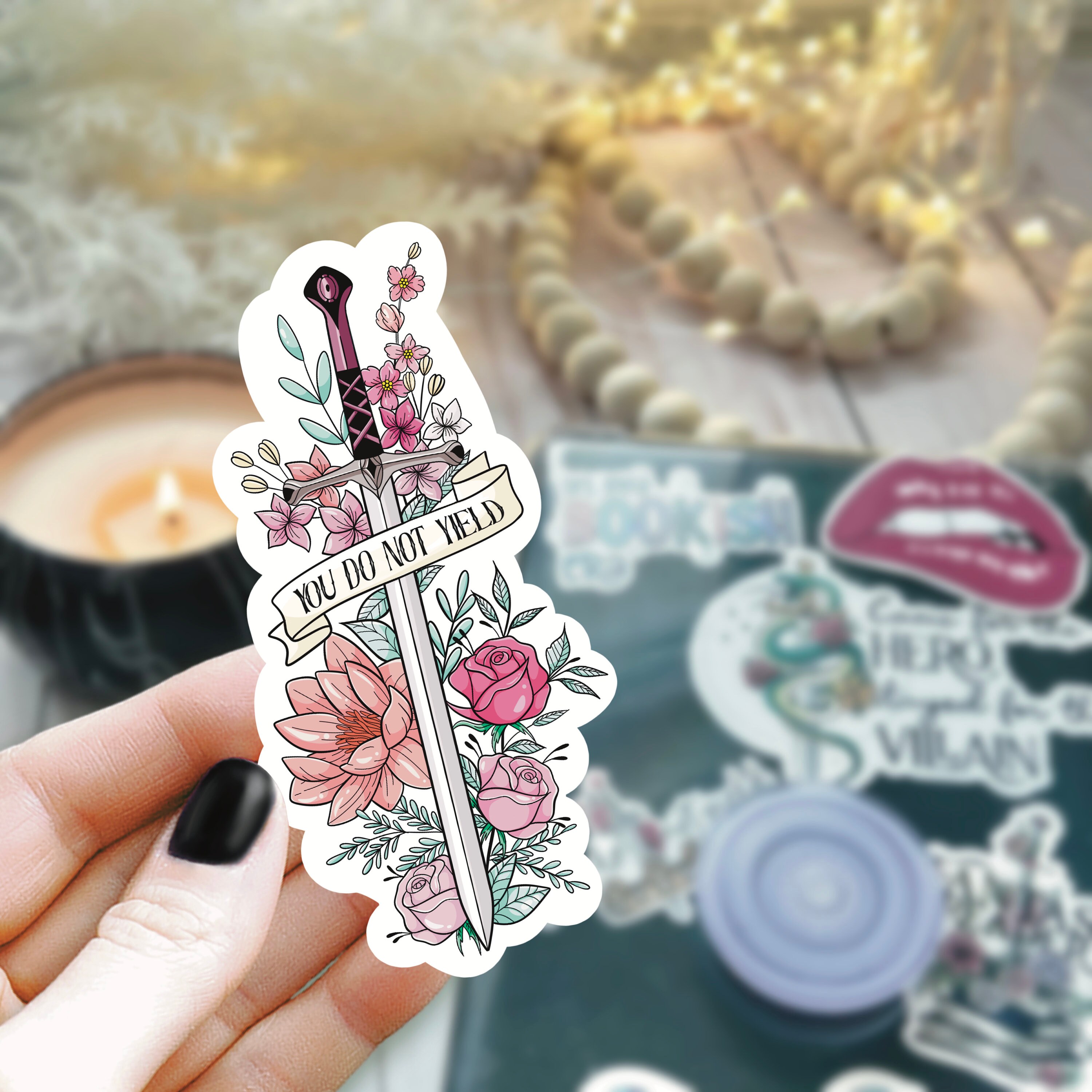 Fantasy Floral Sword Vinyl Sticker for Book Lovers | Kindle Bookish ...
