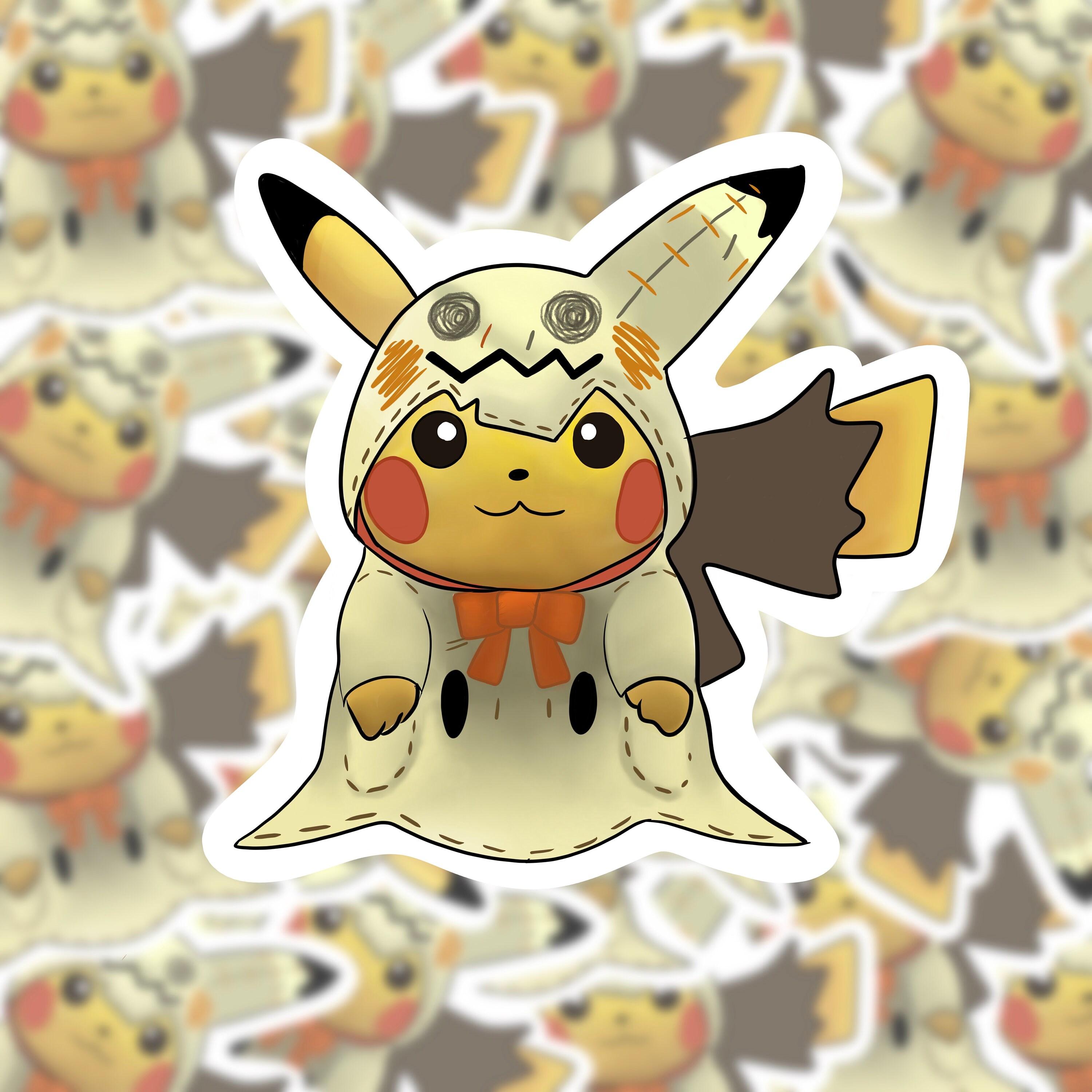 PIKACHU Dressed as MIMIKYU Vinyl Anime Gaming Sticker for - Etsy