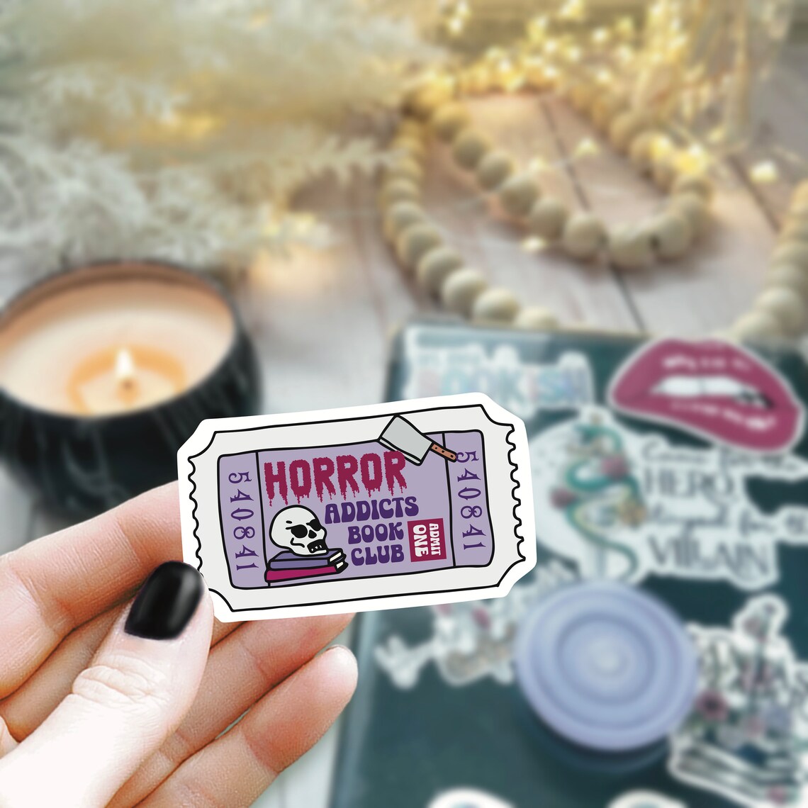 Horror Addicts Book Club Vinyl Sticker | Fiction Thriller Reader True ...