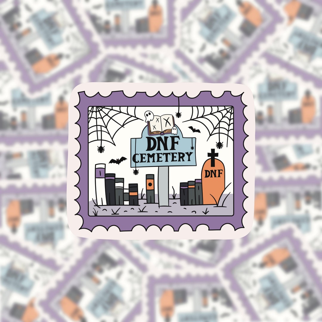 DNF Cemetery Cute Vinyl Sticker for Book Lovers, Spooky Graveyard ...