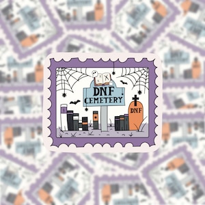 DNF Cemetery Cute Vinyl Sticker for Book Lovers, Spooky Graveyard ...