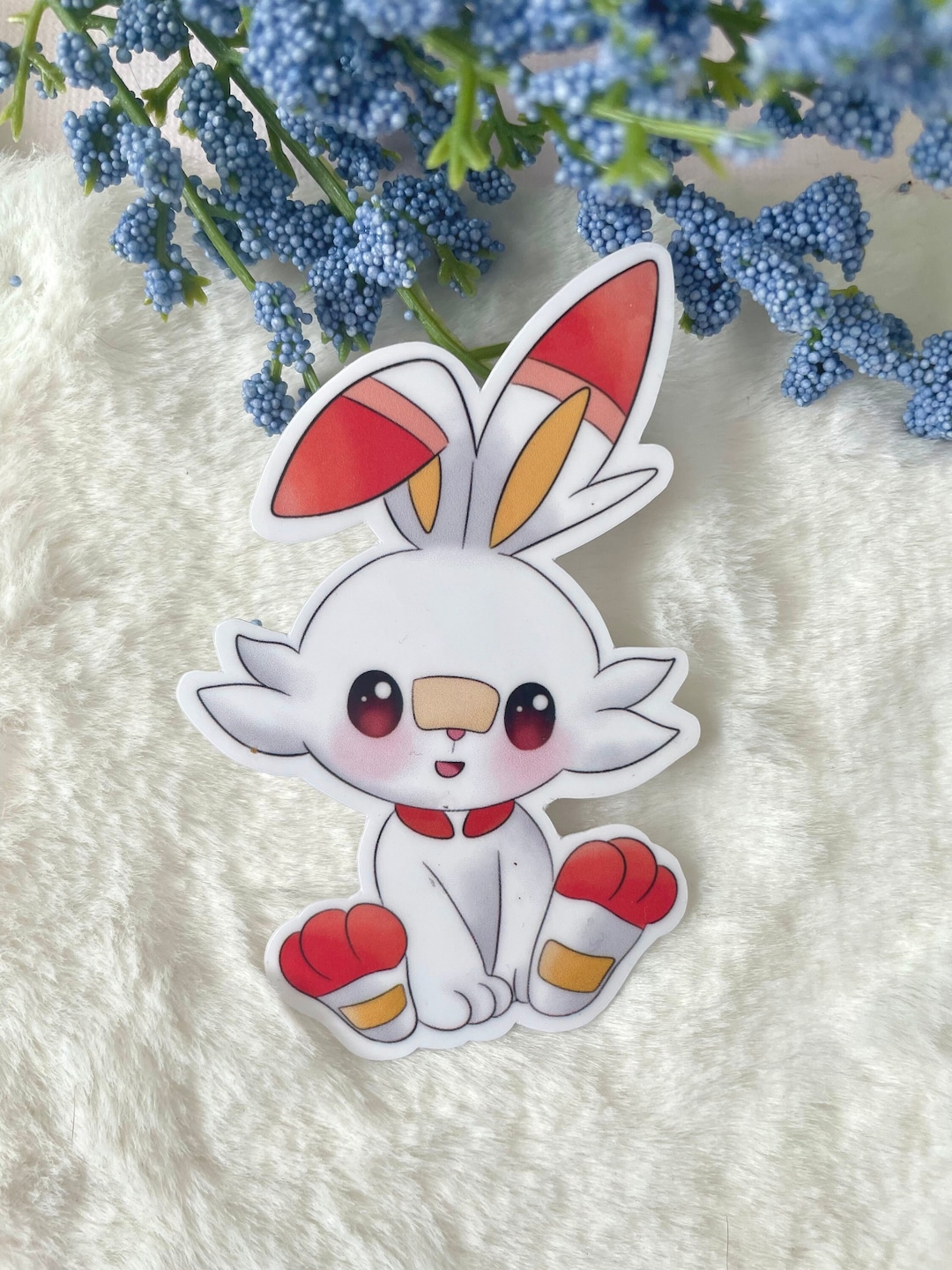 Cute Scorbunny Sticker Kawaii Vinyl Sticker, Cute Rabbit / Bunny, Anime ...