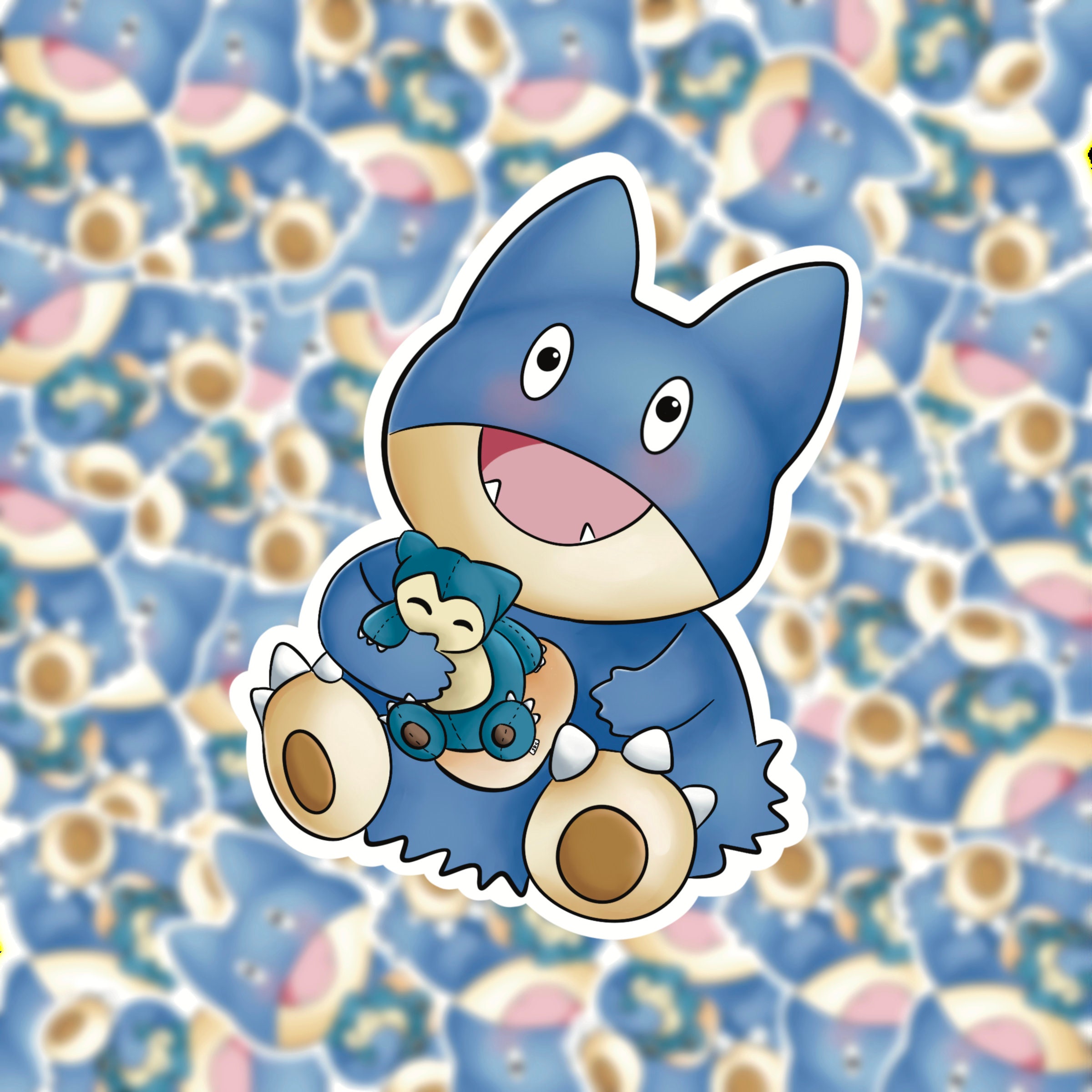 Munchlax and Snorlax Sticker Kawaii Vinyl Gaming Sticker, Matte/ Glossy ...