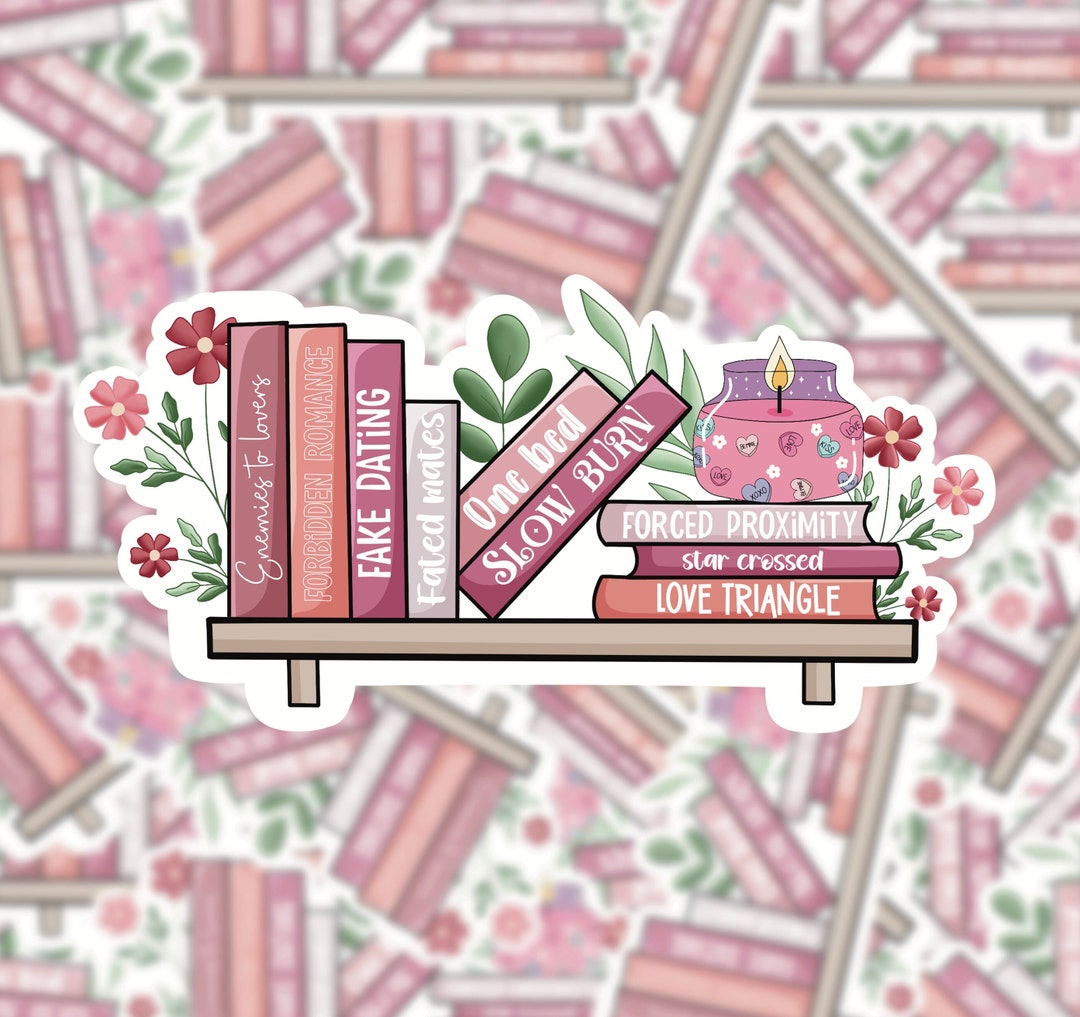 Bookstack Book Tropes Vinyl Sticker for Book Lovers, iPad Kindle ...