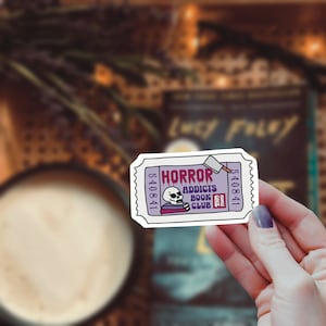 Horror Addicts Book Club Vinyl Sticker | Fiction Thriller Reader True ...