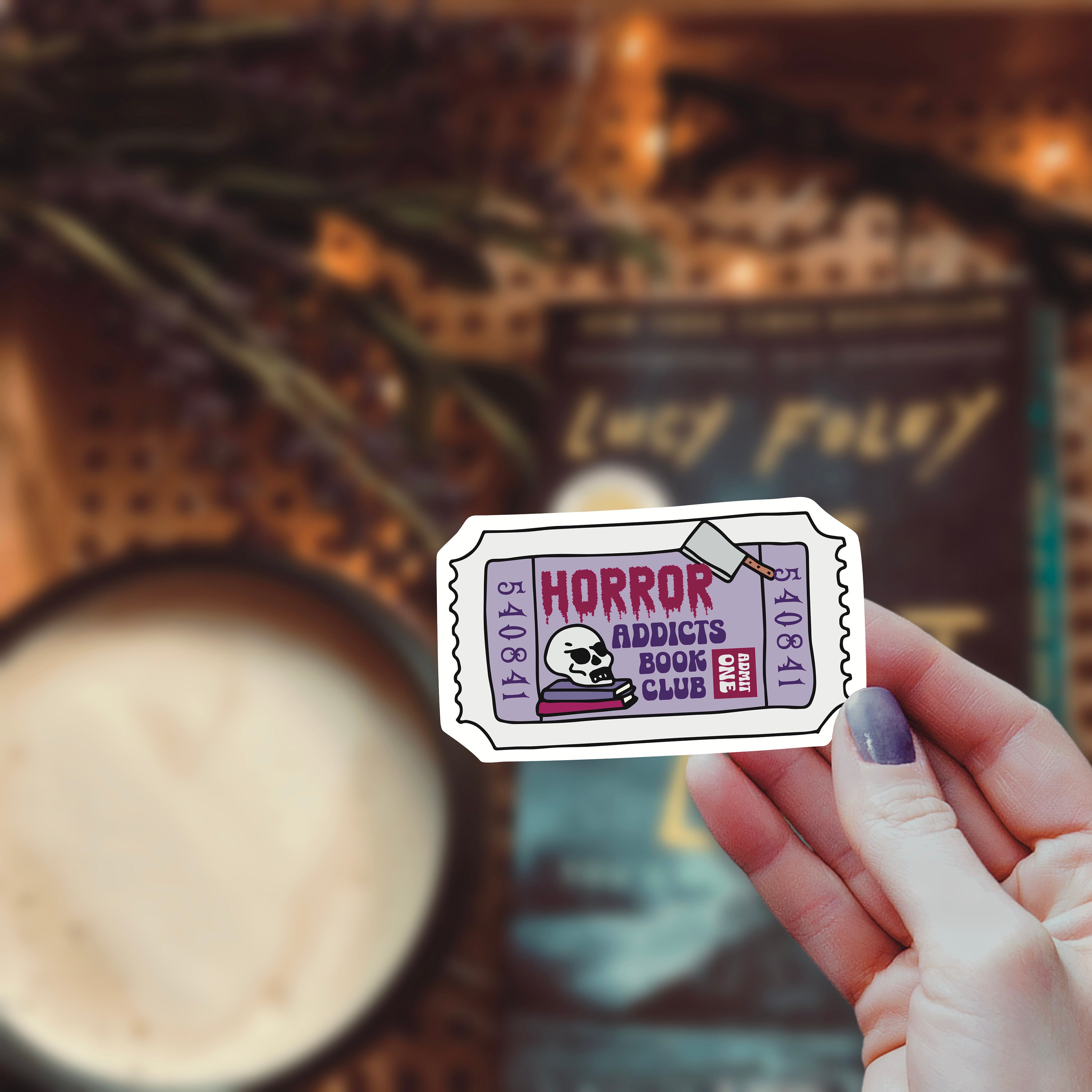 Horror Addicts Book Club Vinyl Sticker | Fiction Thriller Reader True ...
