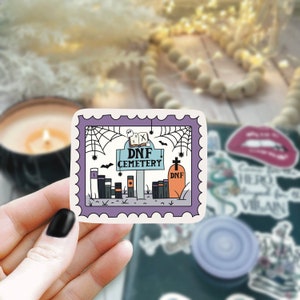 DNF Cemetery Cute Vinyl Sticker for Book Lovers, Spooky Graveyard ...