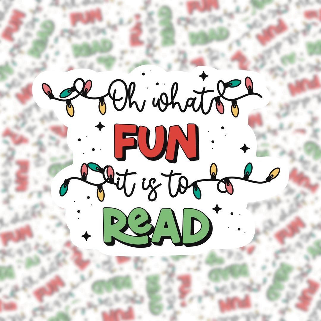 Bookish Christmas Sticker | Cute Holiday Season Sticker | Kindle Water ...