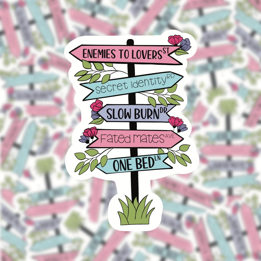 Book Trope Road Sign Vinyl Sticker for Book Lovers \ Mini, Holographic ...