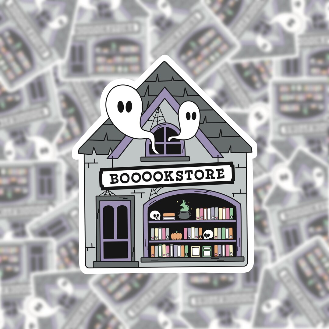 Haunted Bookstore Vinyl Sticker | Spooky Bookish Sticker | Halloween ...