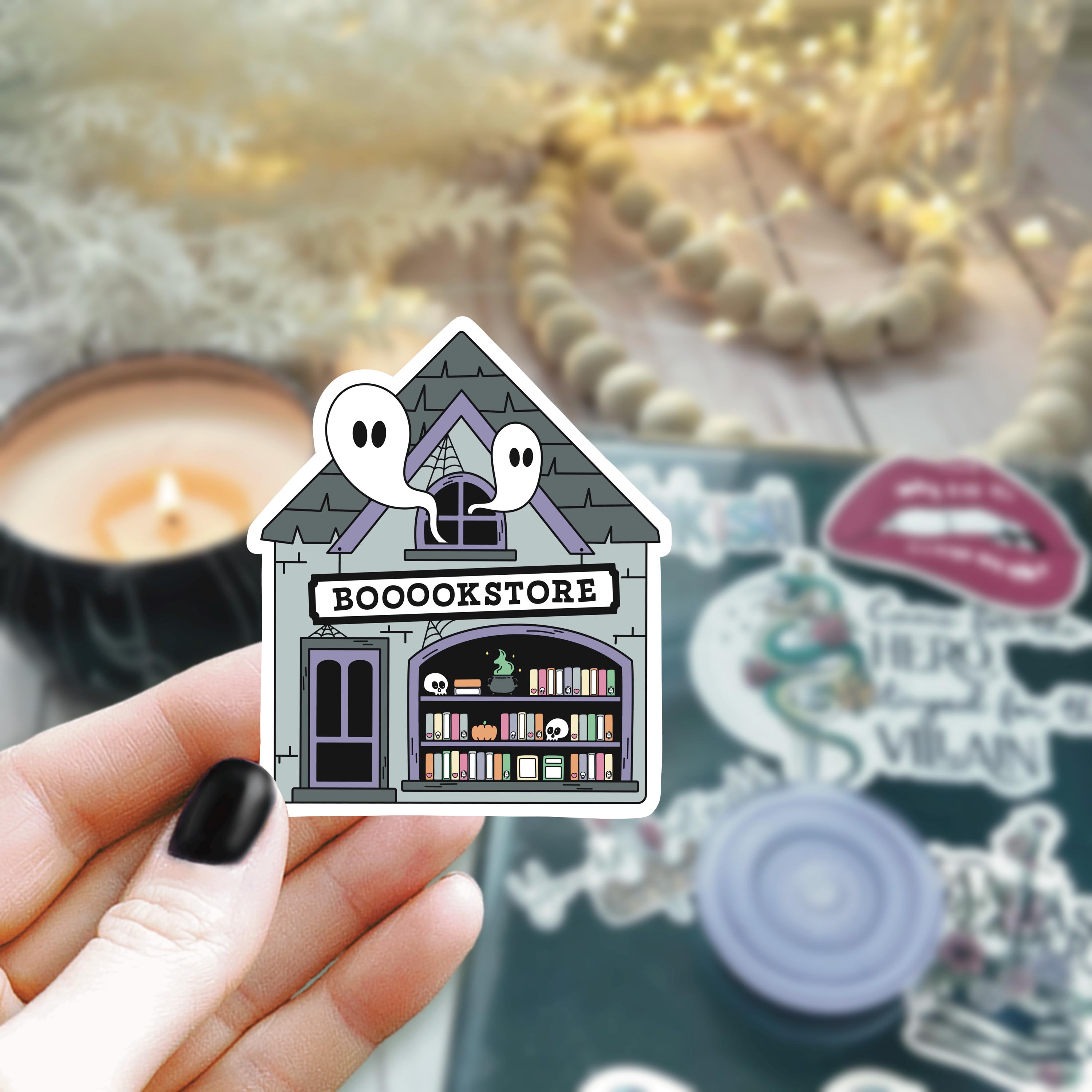 Haunted Bookstore Vinyl Sticker | Spooky Bookish Sticker | Halloween ...