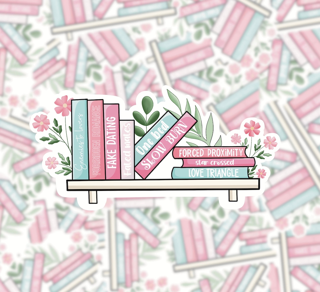 Bookstack Book Tropes Vinyl Sticker for Book Lovers, iPad Kindle ...