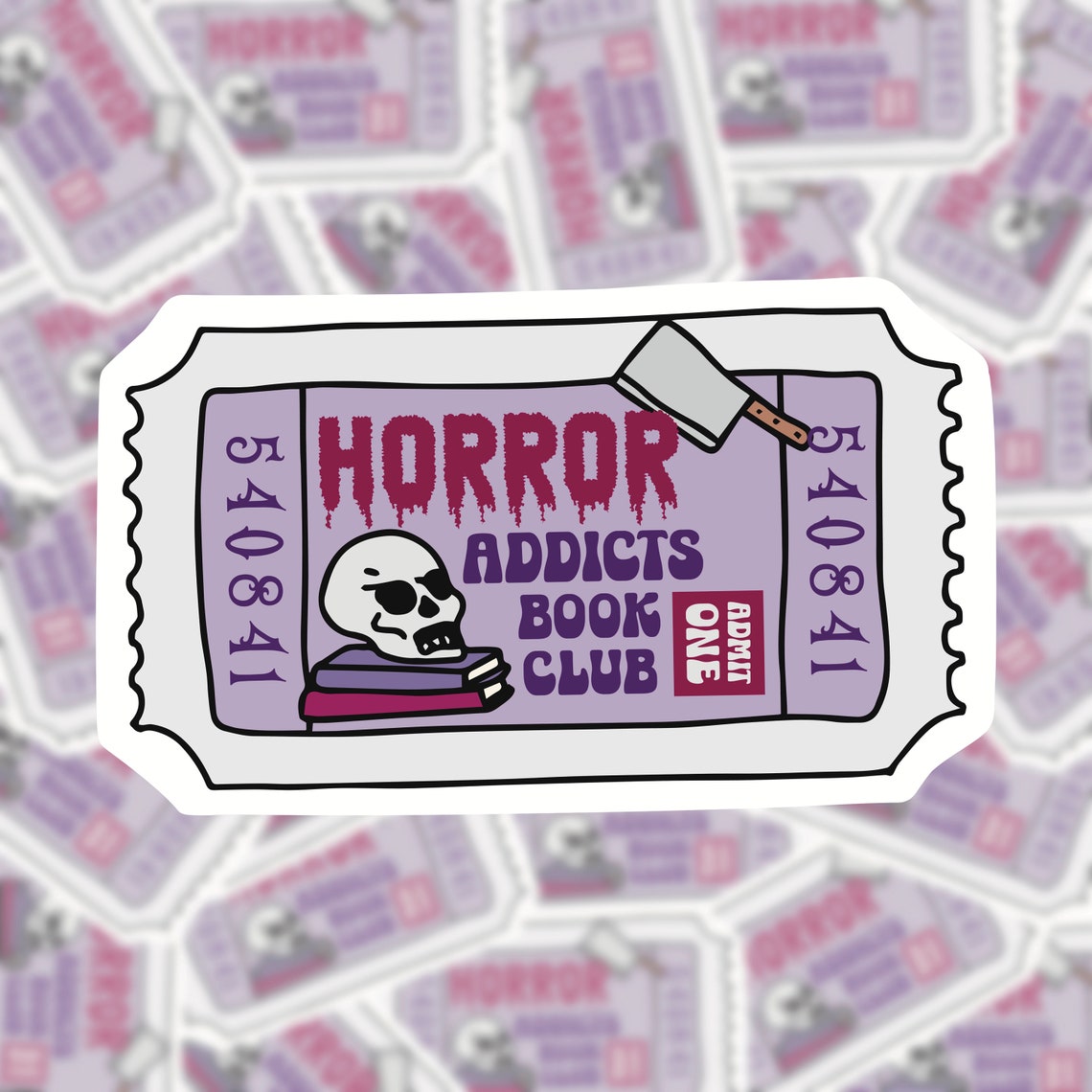Horror Addicts Book Club Vinyl Sticker | Fiction Thriller Reader True ...