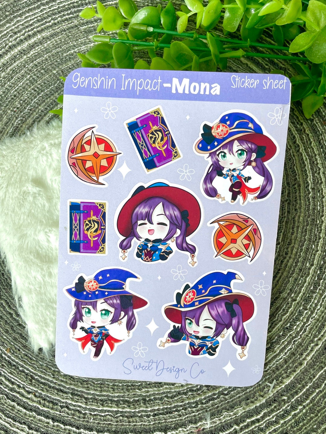 Genshin Impact Mona Themed Sticker Sheets / Vinyl Sticker Set 4.5x6.5 ...