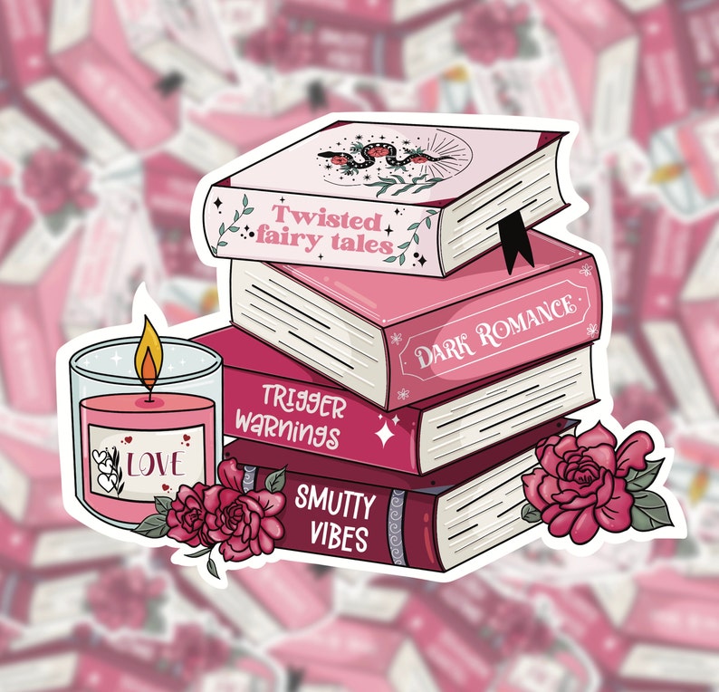 Bookstack Smutty Romance Vinyl Sticker for Book Lovers, iPad Kindle ...