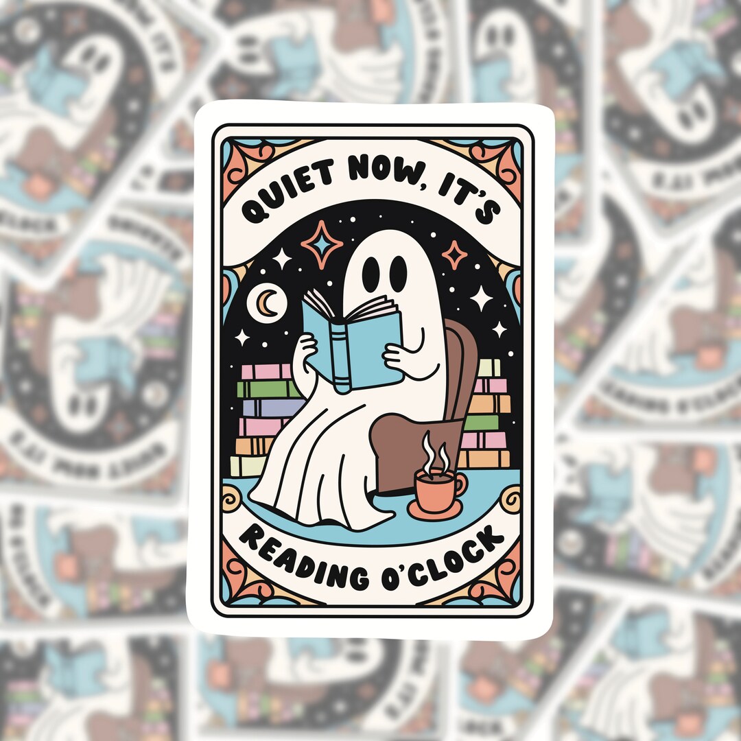 It's Reading O'clock Tarot Card Vinyl Sticker Reading Ghost Fantasy ...