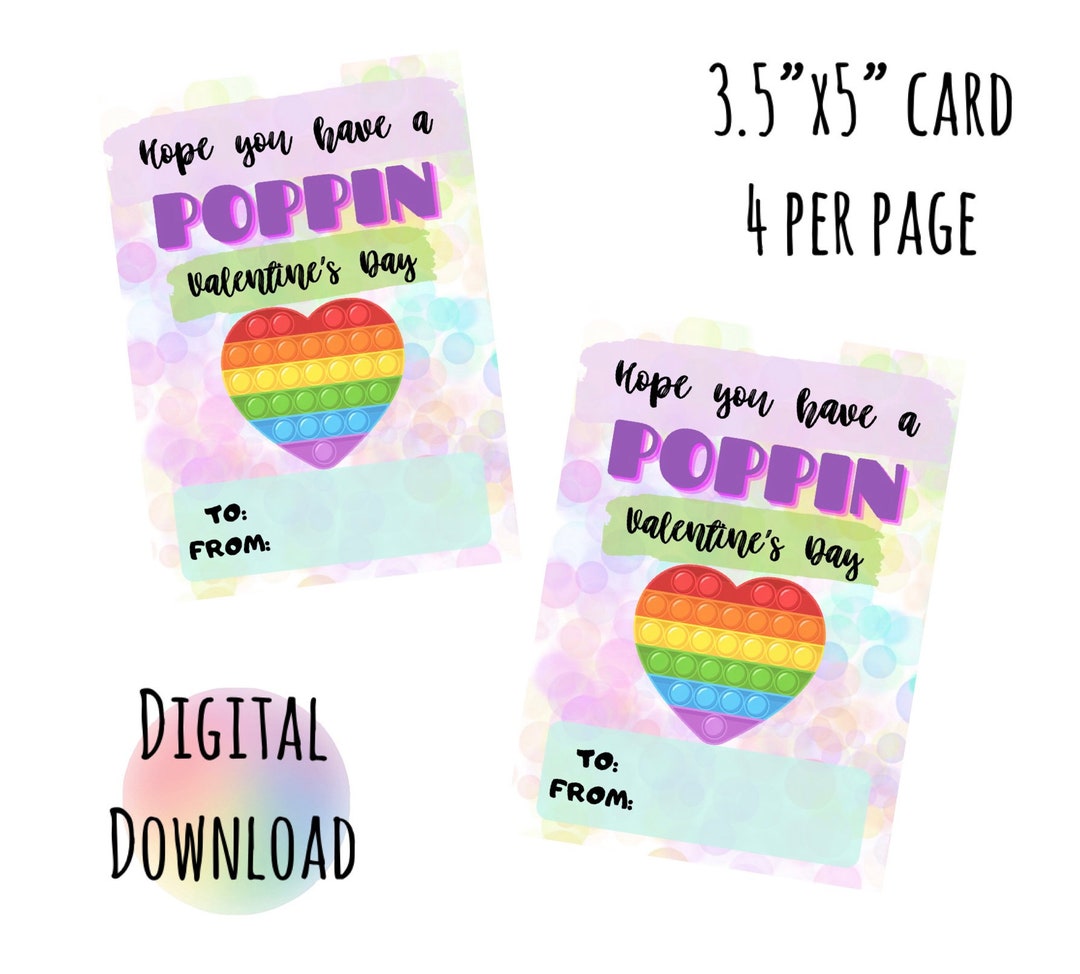 Have a Poppin' Valentine's Day Printable Cookie Tag 3.5x5 Valentine's ...