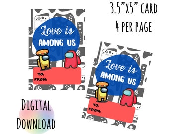 Among Us Valentine Card | Etsy