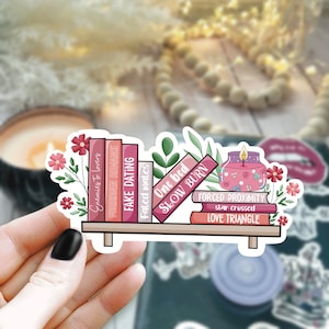 Bookstack Book Tropes Vinyl Sticker for Book Lovers, iPad Kindle ...