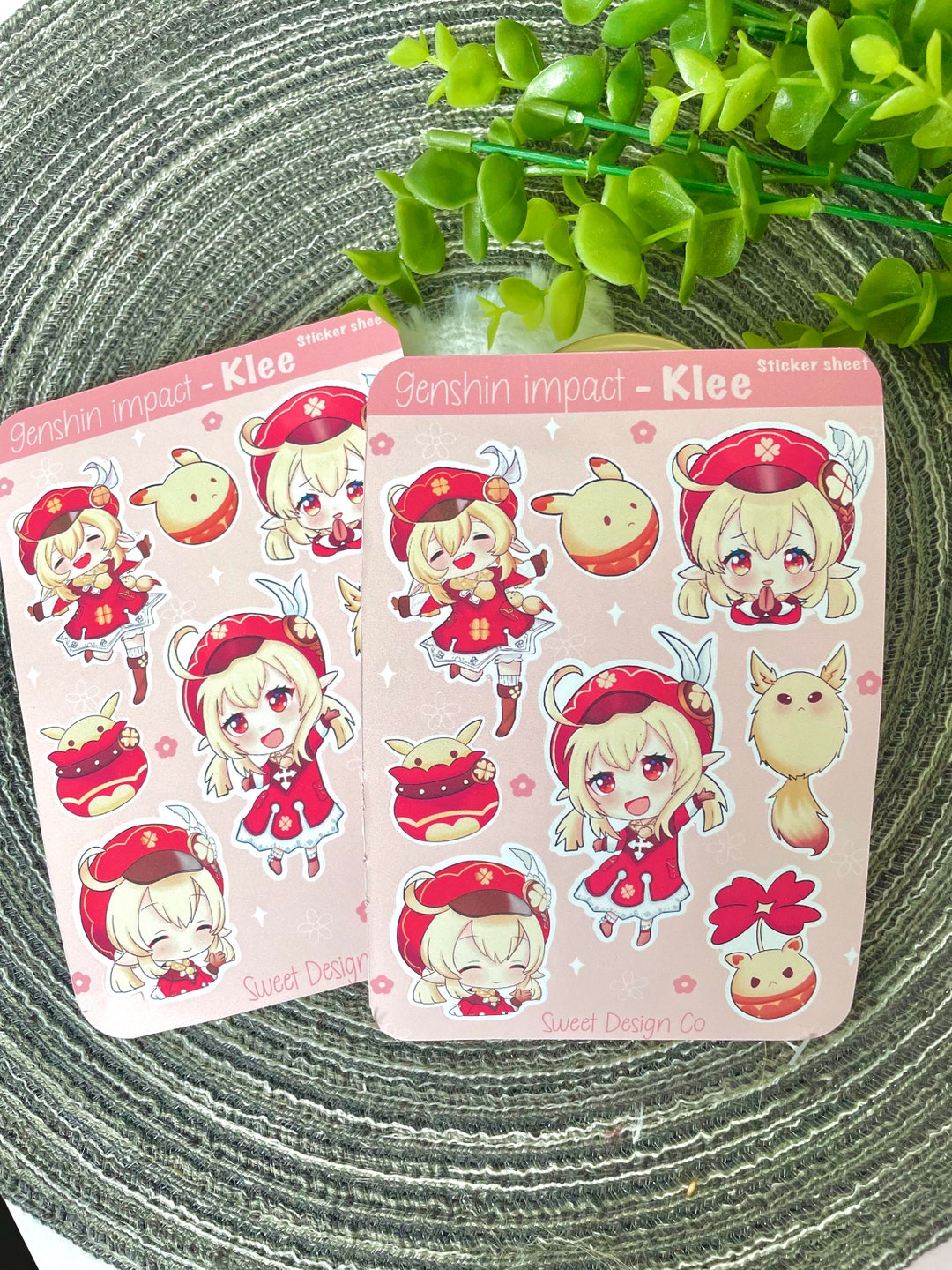 Genshin Impact KLEE Themed Sticker Sheets / Vinyl Sticker Set 4.5x6.5 ...