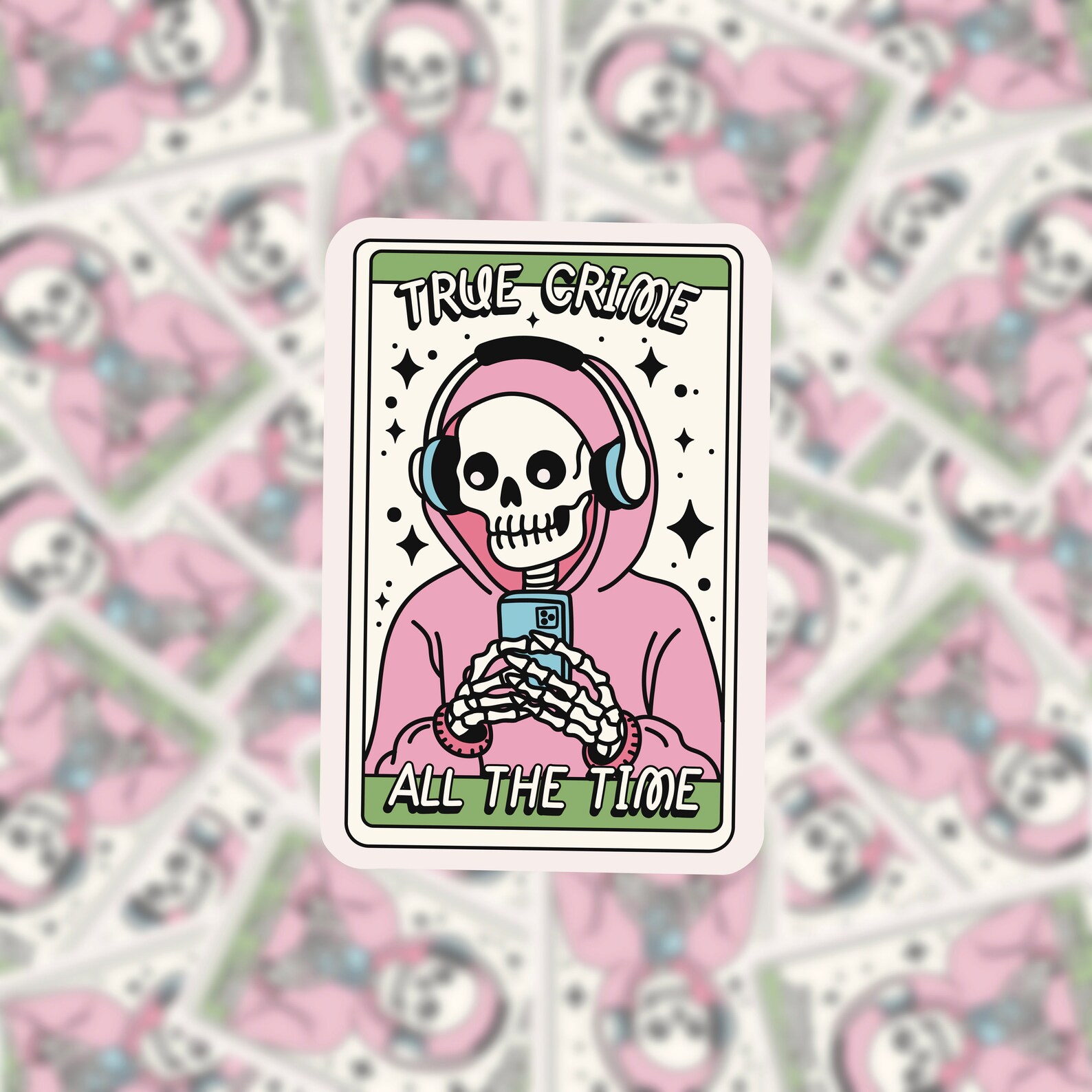 True Crime All the Time Vinyl Sticker for Documentary, Thriller Book ...