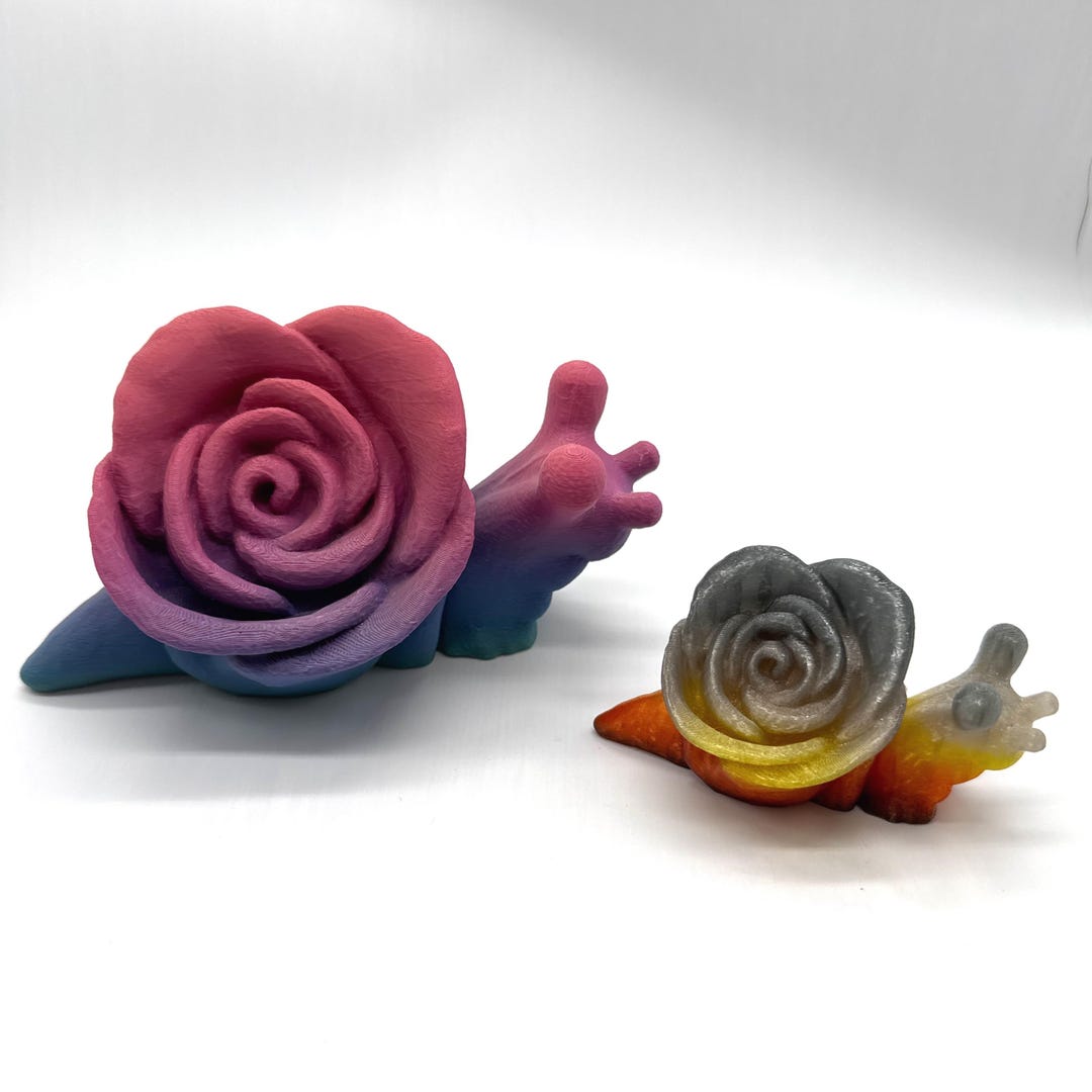 Rose Snail Fidget Toy | 3D Printed Articulating Snail | Multicolor ...