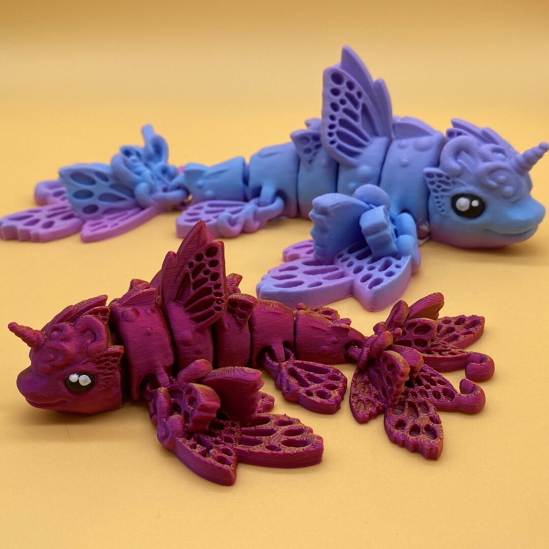 Butterfly Dolphin Fidget Toy | 3D Printed Articulating Cute Flutterfin ...