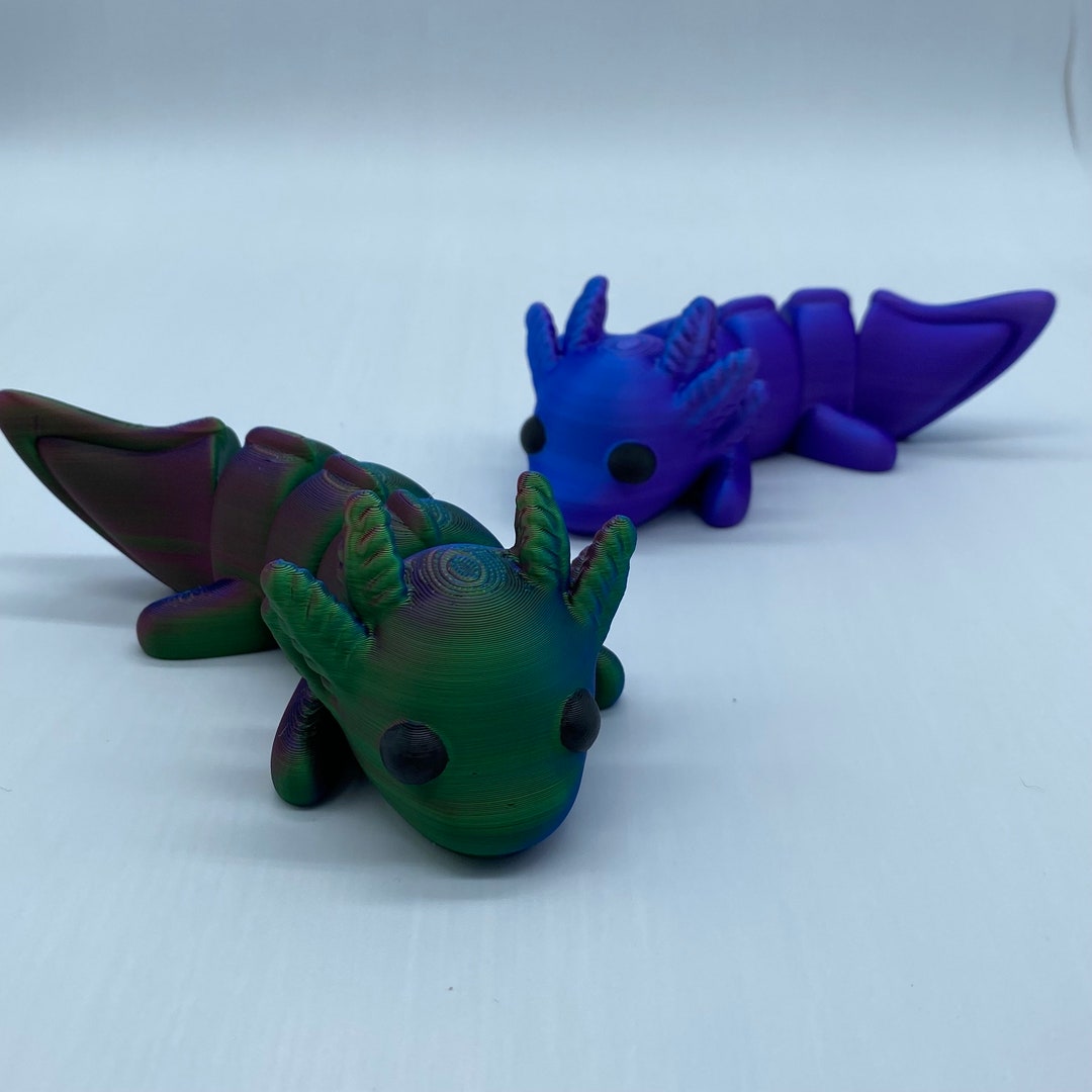 Baby Axolotl Fidget Toy 3D Printed Articulating Axolotl Multicolor ...