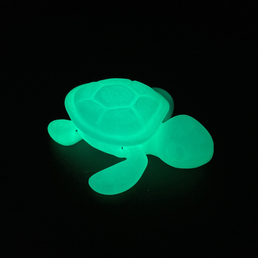 Glowing Baby Turtle Fidget Toy | 3D Printed Articulating Toy | Glow in ...