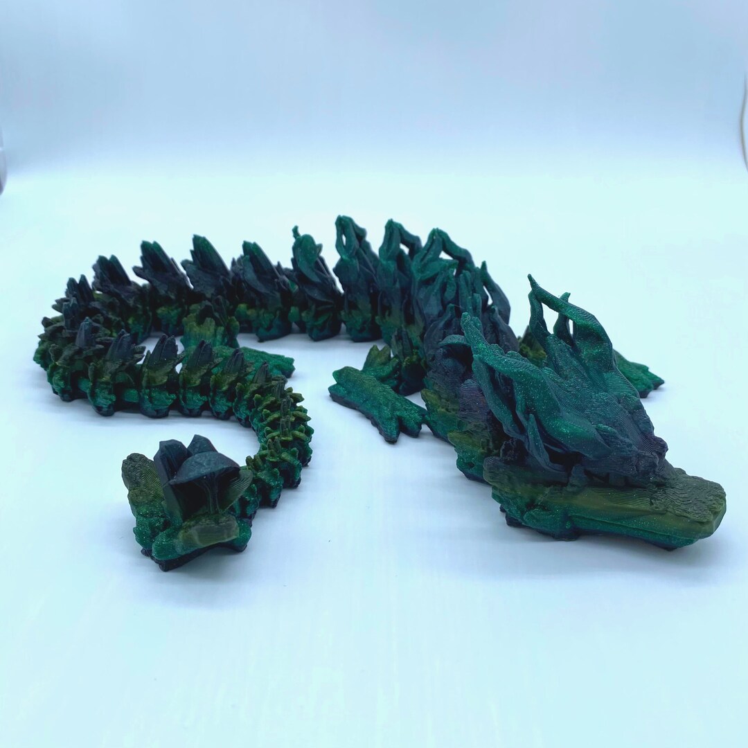 Woodland Dragon Fidget Toy 3D Printed Articulating Forest Dragon ...