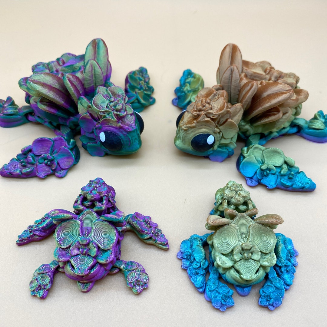 Orchid Turtle | Articulated Flower Toy | Flexi Toy | Fidget Toy | 3D ...