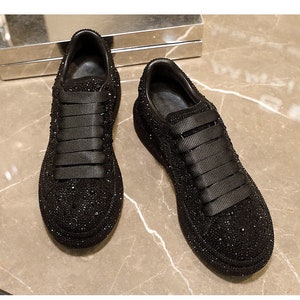 Luxury and Original Shoes With Diamonds With a Wide Platform - Etsy