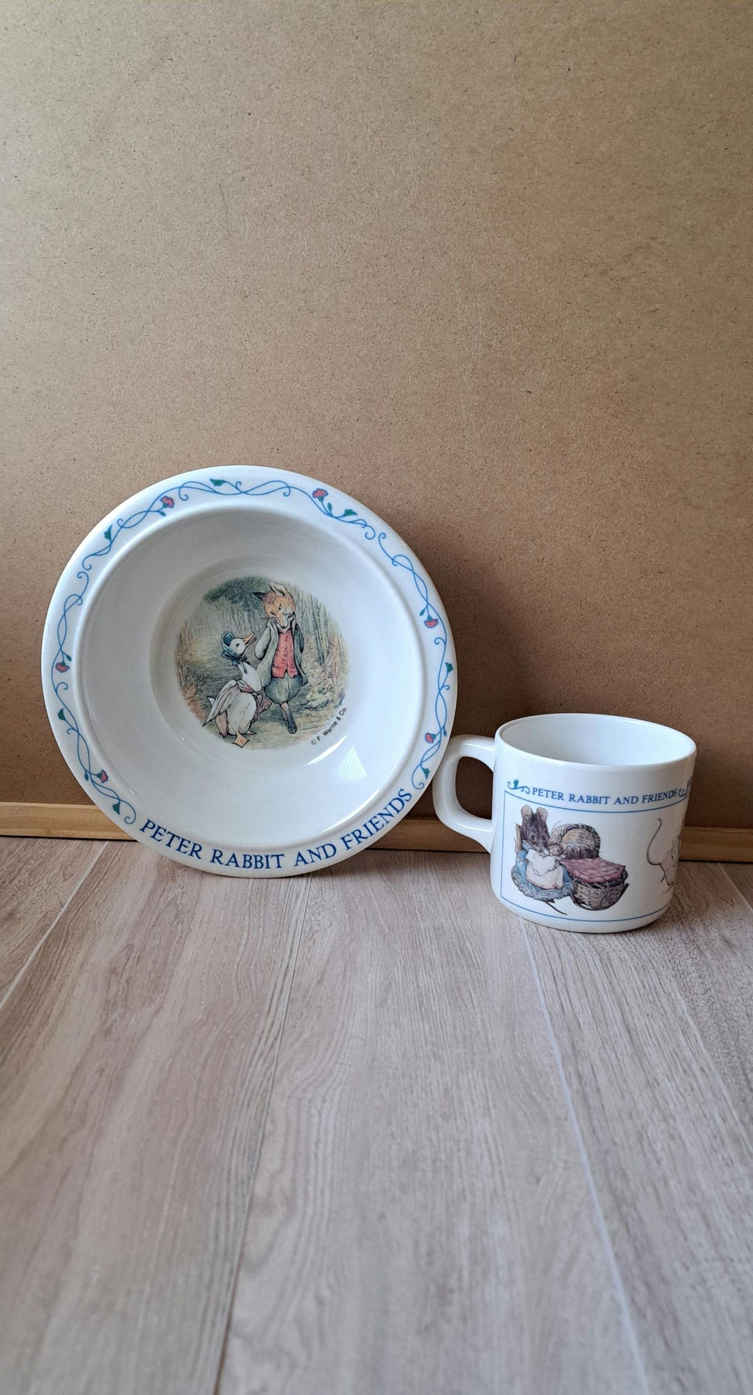 Vintage Peter Rabbit and Friends Bowl and Cup Set - Etsy
