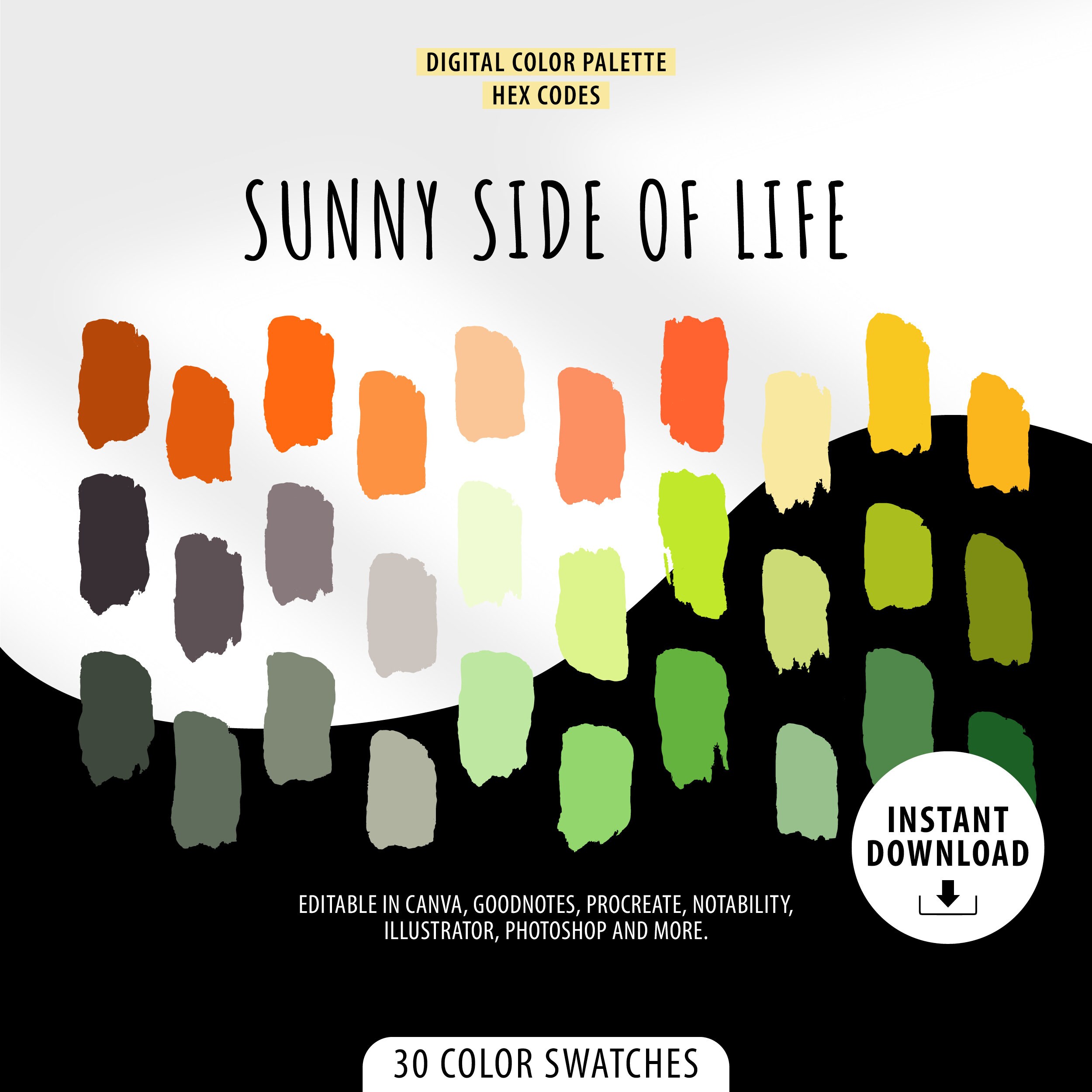 Sunny Side of Life Procreate Color Palette I HEX CODES I - Etsy