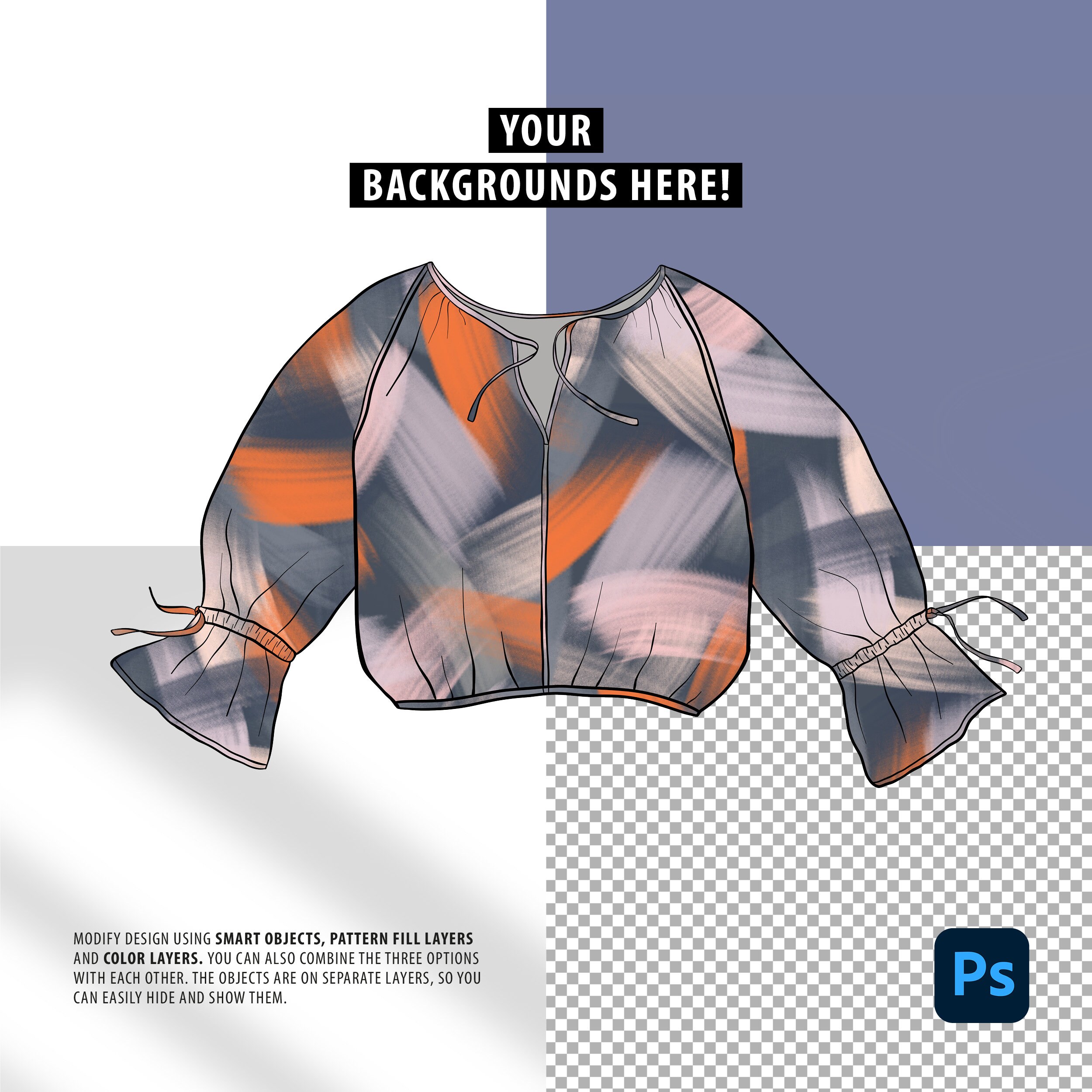 Blouse I PREMIUM MOCK-UPS I Psd Ai Png Svg I Skilled Vector Template I ...