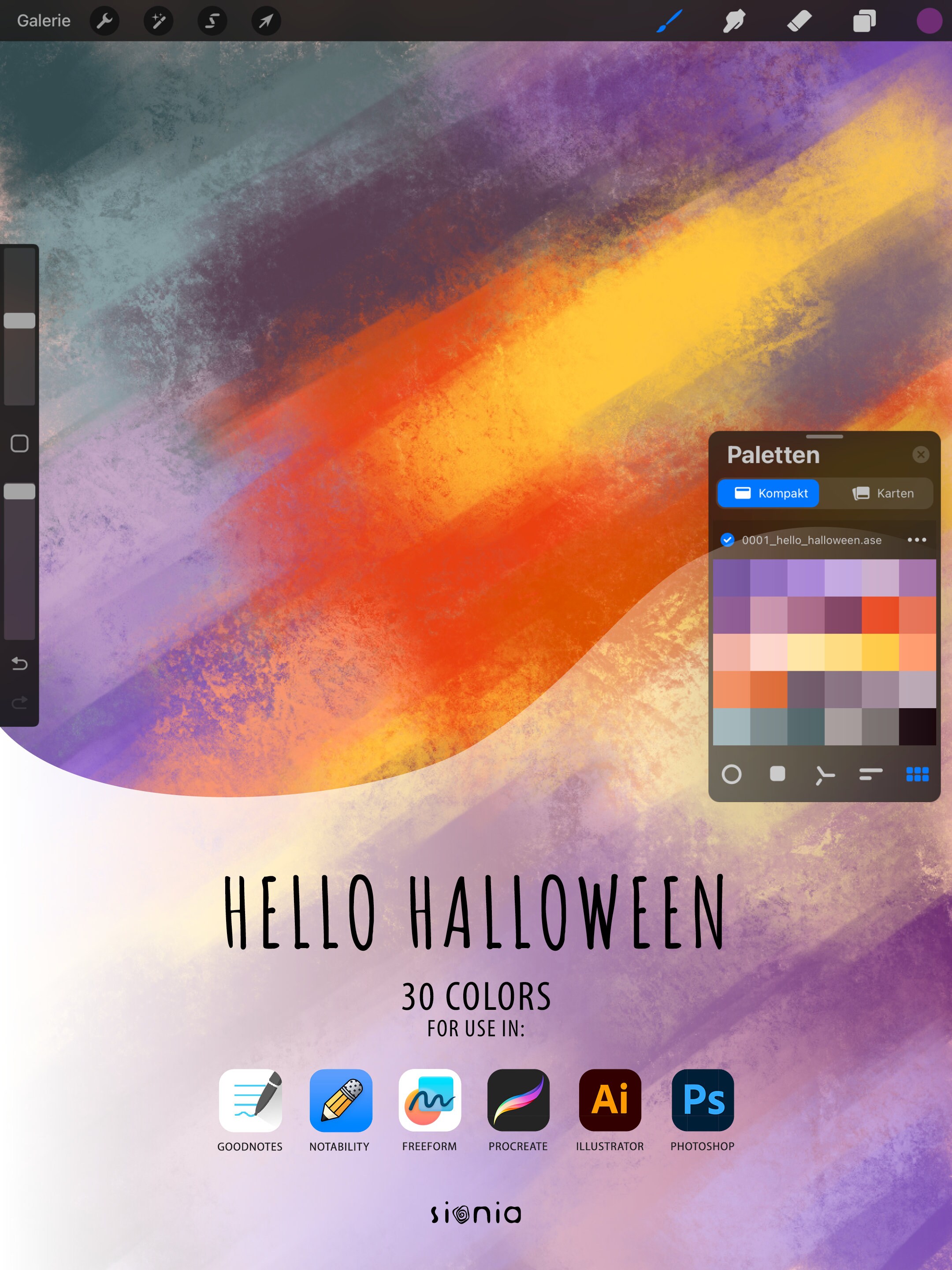 Hello Halloween Procreate Color Palette I HEX CODES I Procreate ...
